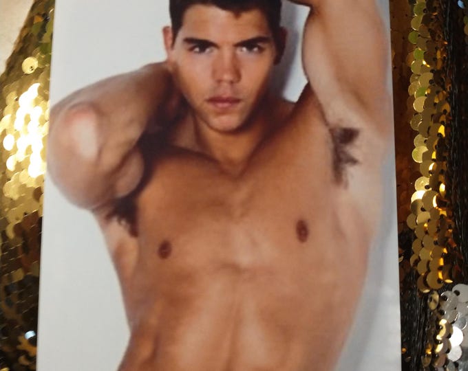 Imperfect Photograph Very Muscular Bodybuilder Beefcake Shirtless Hairy Armpit Strong Man Steamy ...