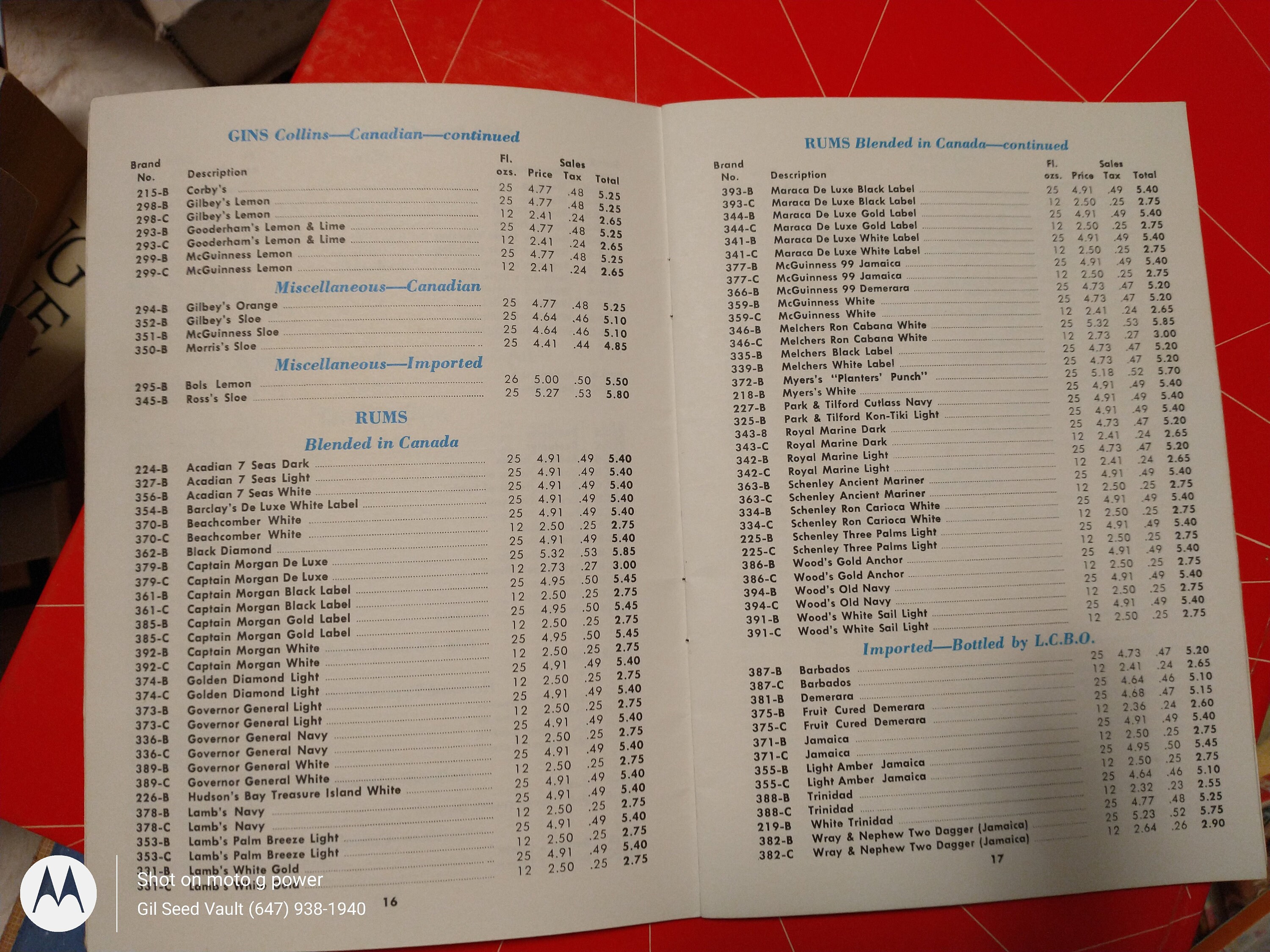 Very Rare 1969 LCBO Price List Book Canada Highly Collectable Free ...