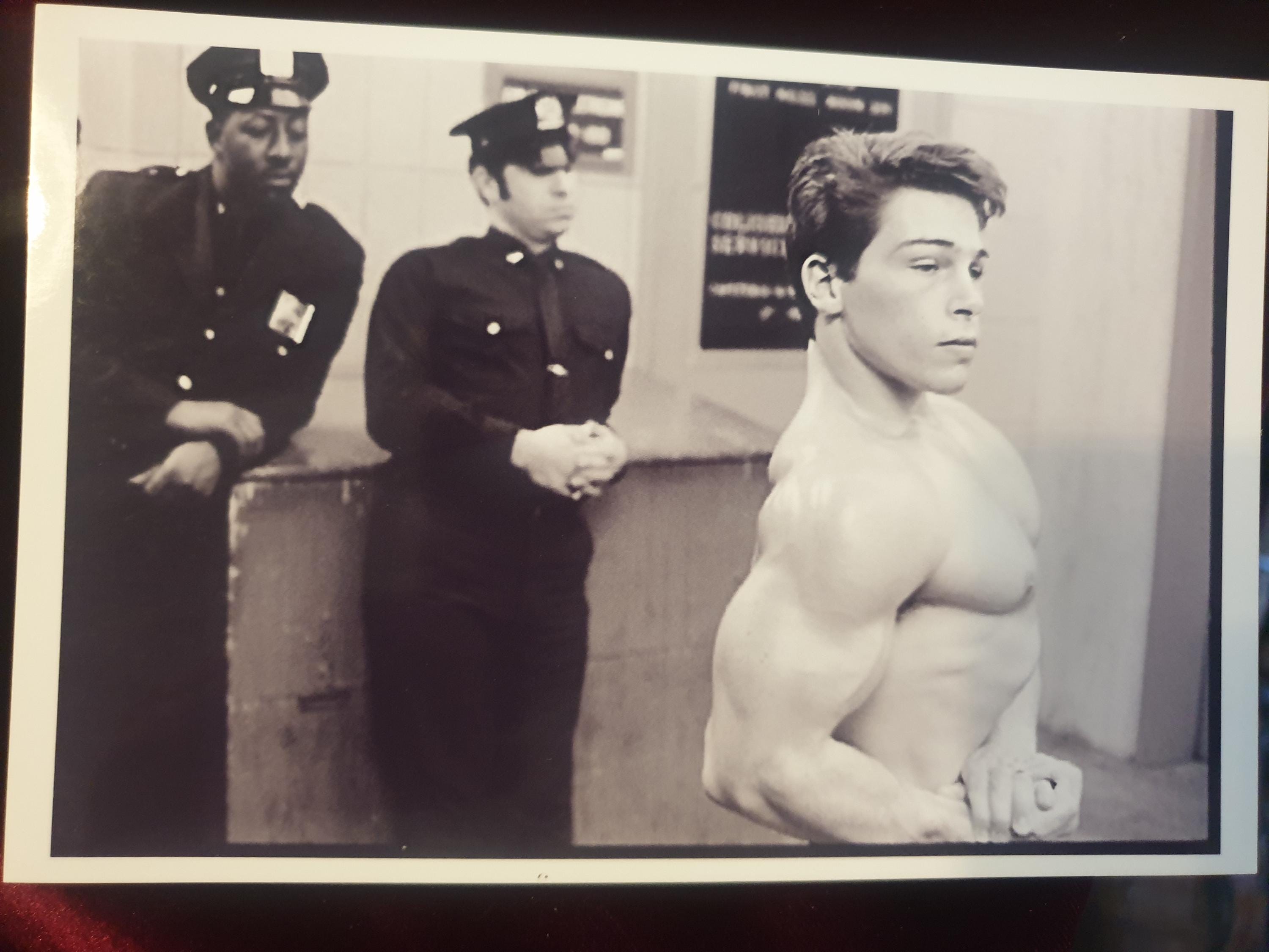 Photograph Cute Handsome Man Flexing Muscles, Vintage Muscular ...