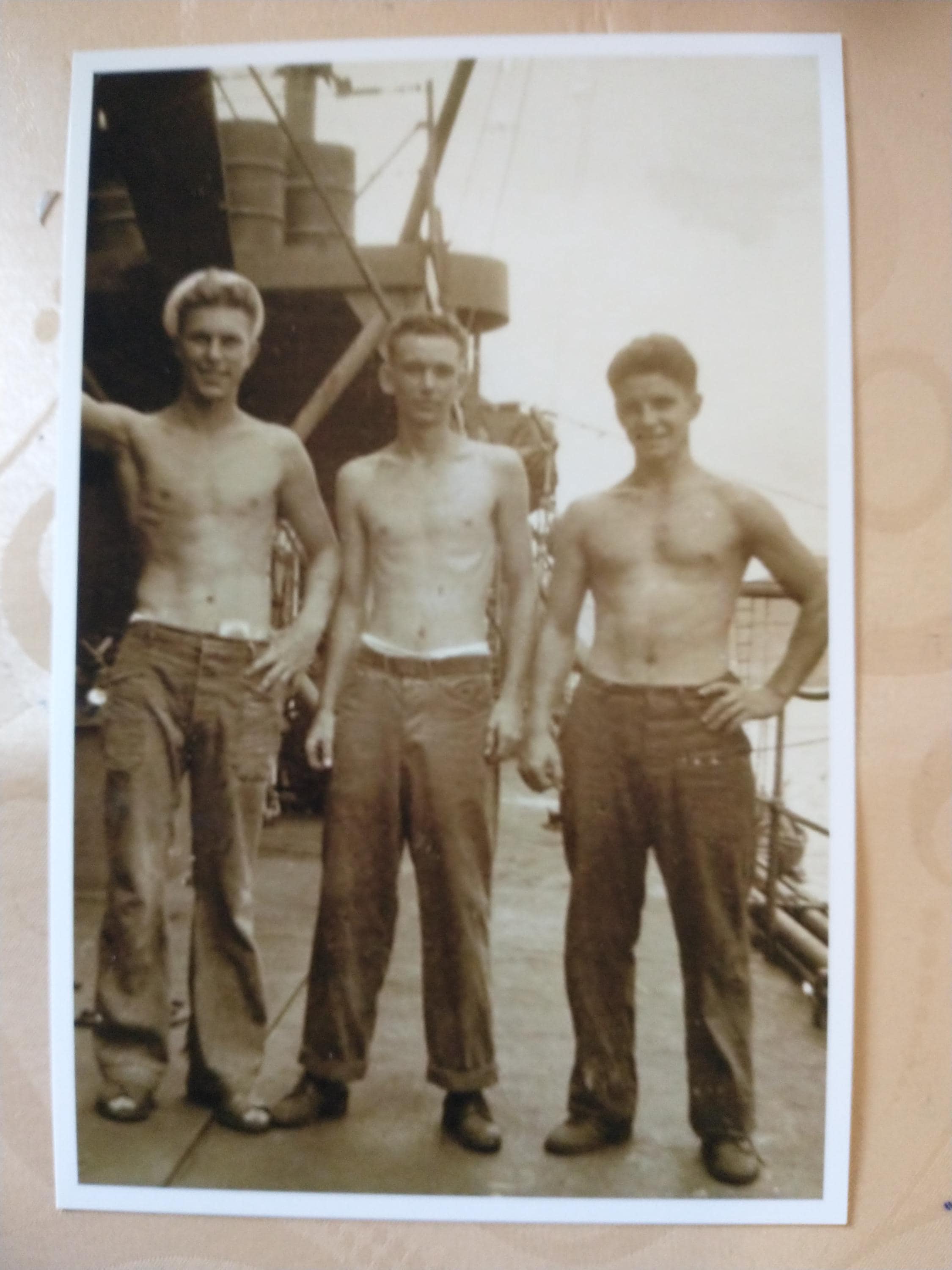 Vintage Trio Shirtless Sailor Men Embrace Printed 1990s From Earlier ...