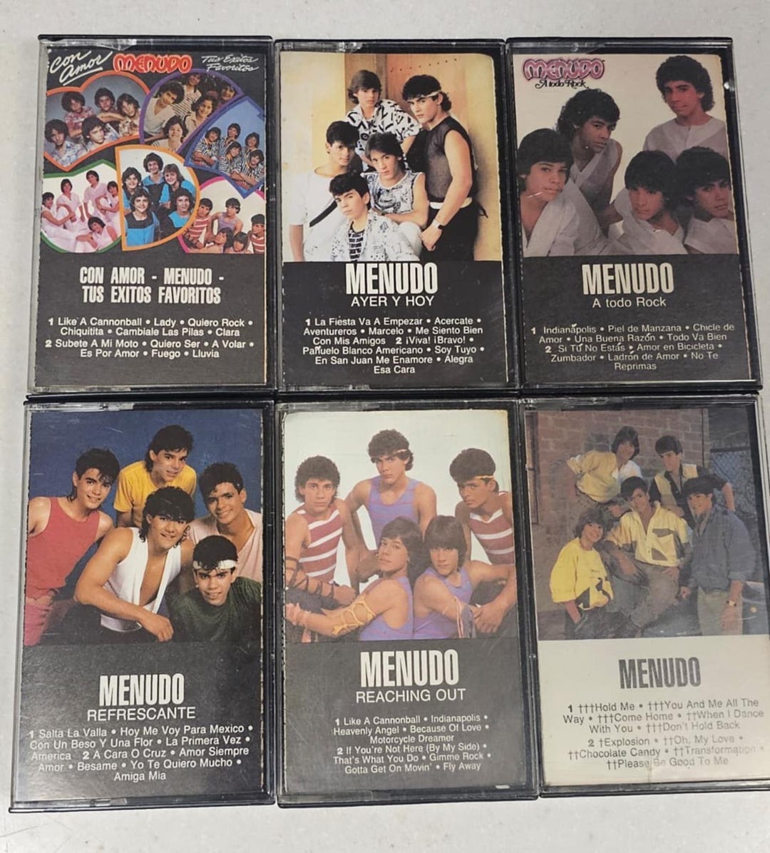Vintage 1984-1985 Lot of 6 Menudo Music Album Cassette Tapes With Case ...