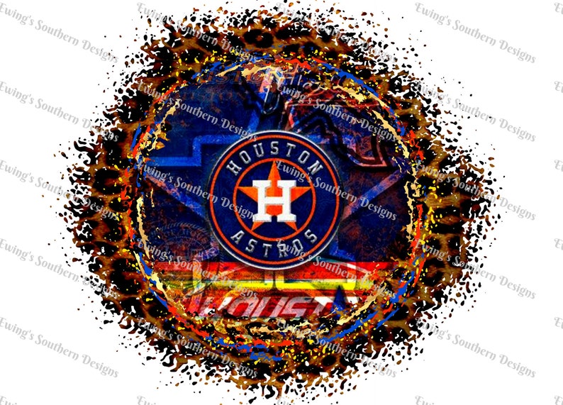 Distressed Astros Cheetah PNG - Etsy