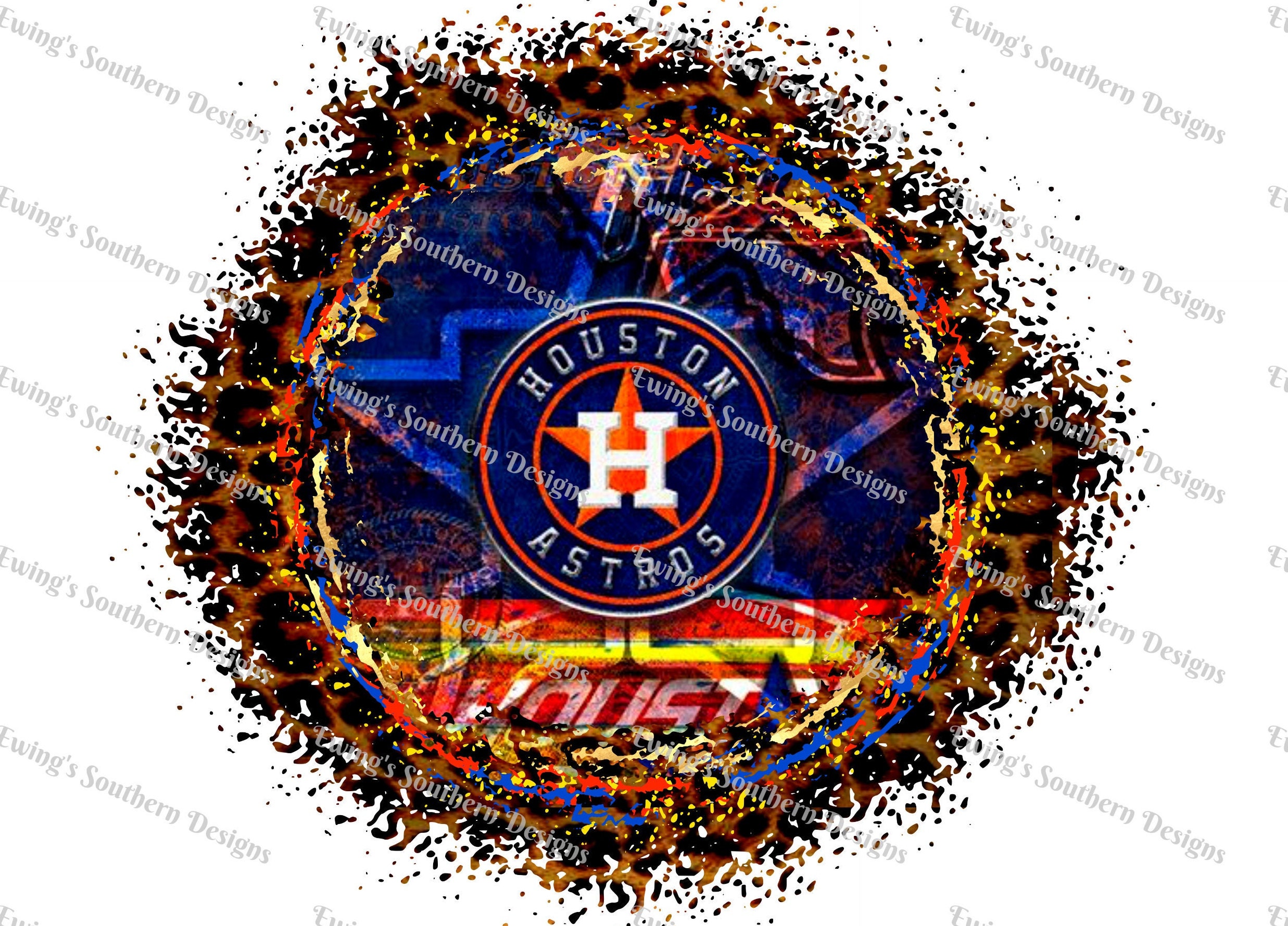 Distressed Astros Cheetah PNG - Etsy