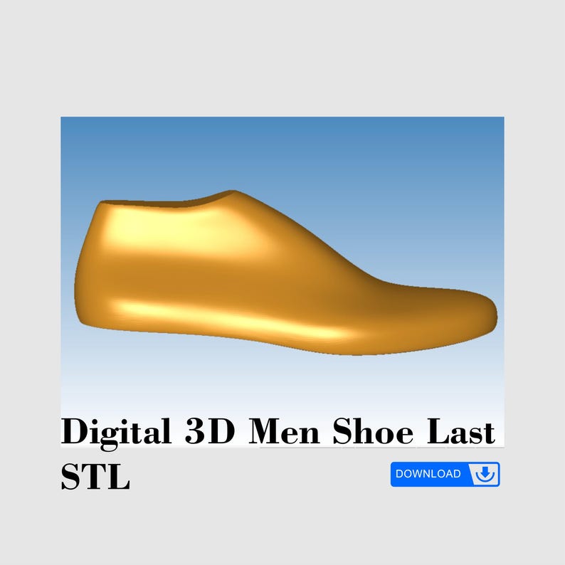 Digital 3D Model Elegant Men Shoe Last STL Derby Oxford Loafer Last ...