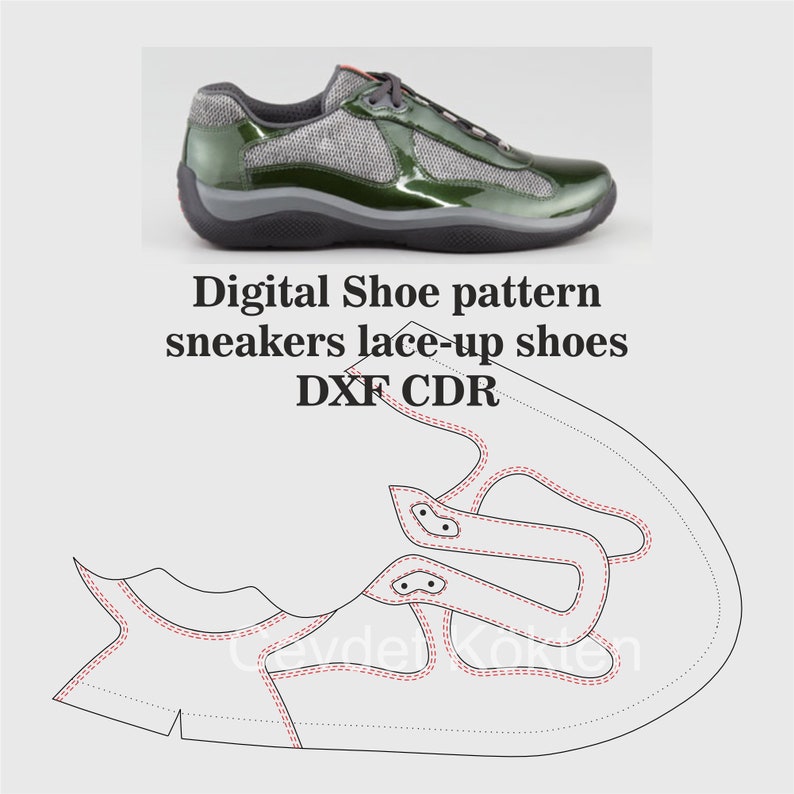Digital Shoe Pattern Sneakers Lace-up Shoes PDF-DXF-CDR - Etsy