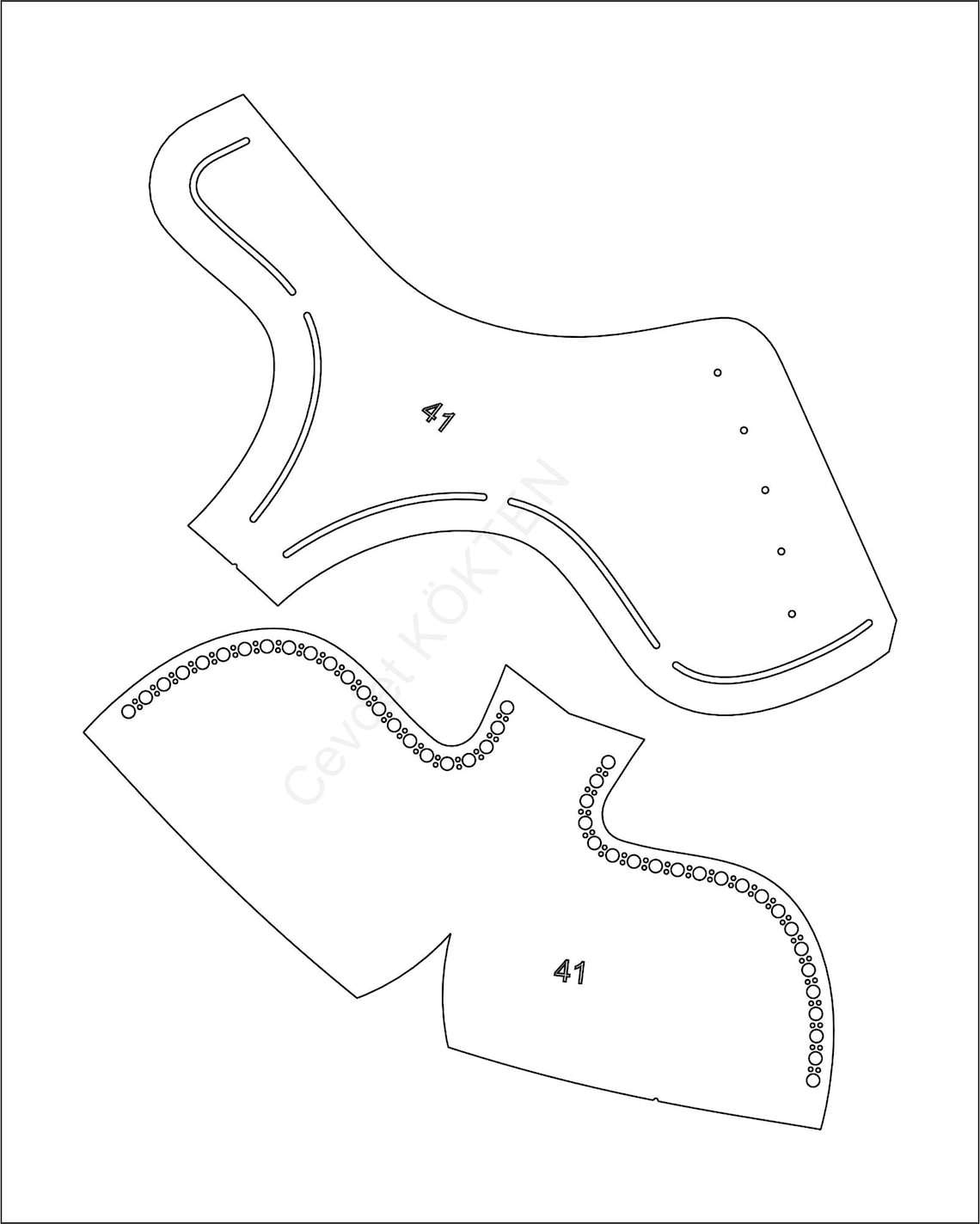 Digital Pattern Shoe Making PDF DXF CDR She Oxford Men Shoes Brogues ...