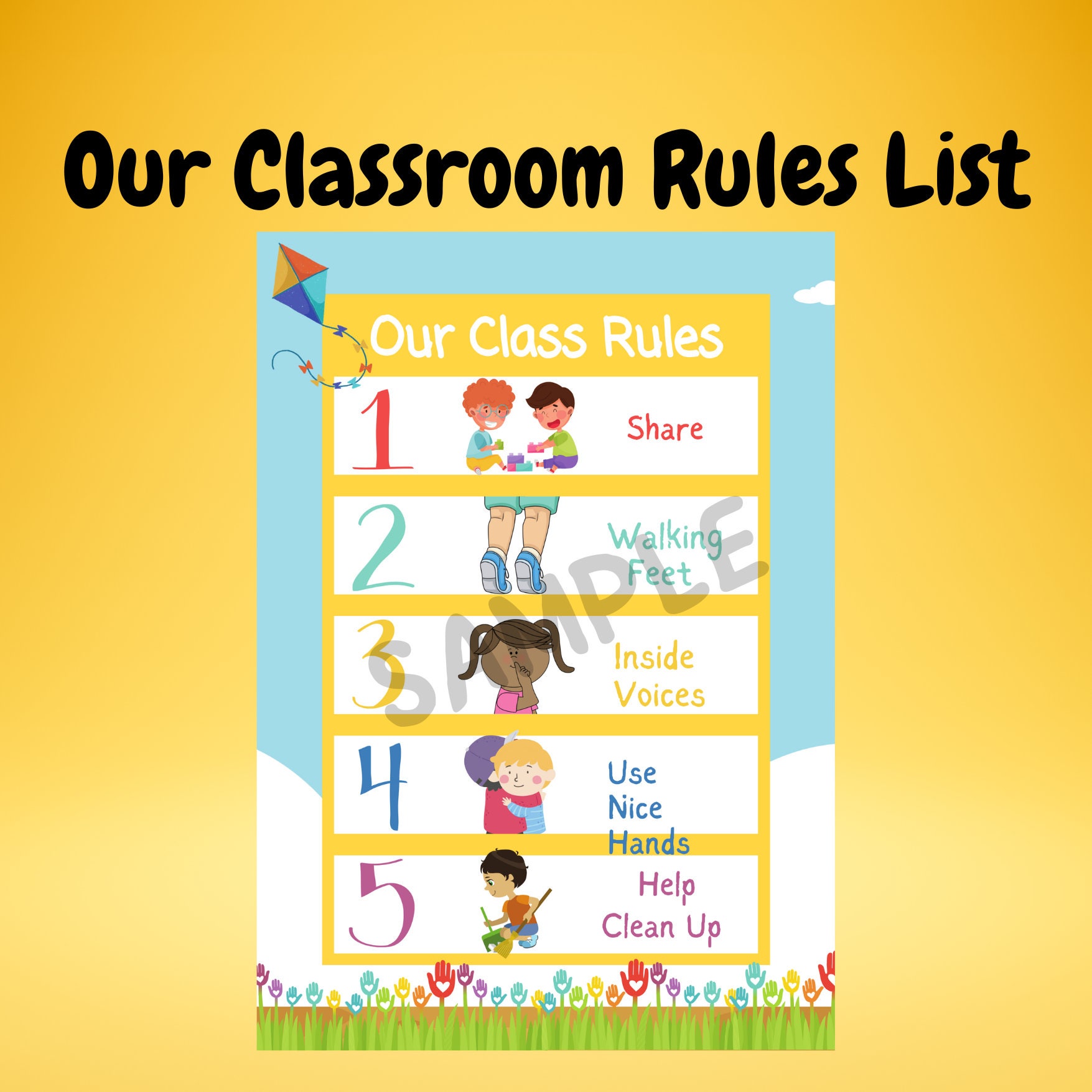 Our Classroom Rules, Full Page - Etsy