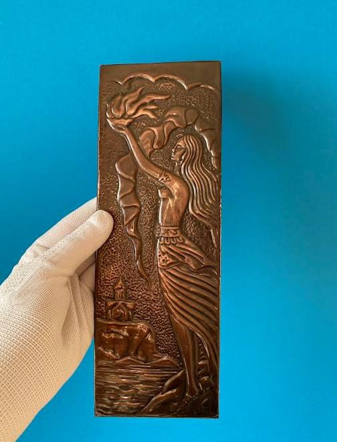Collectibles Wall Decor Soviet Picture Girl, Metal Picture Home Living ...