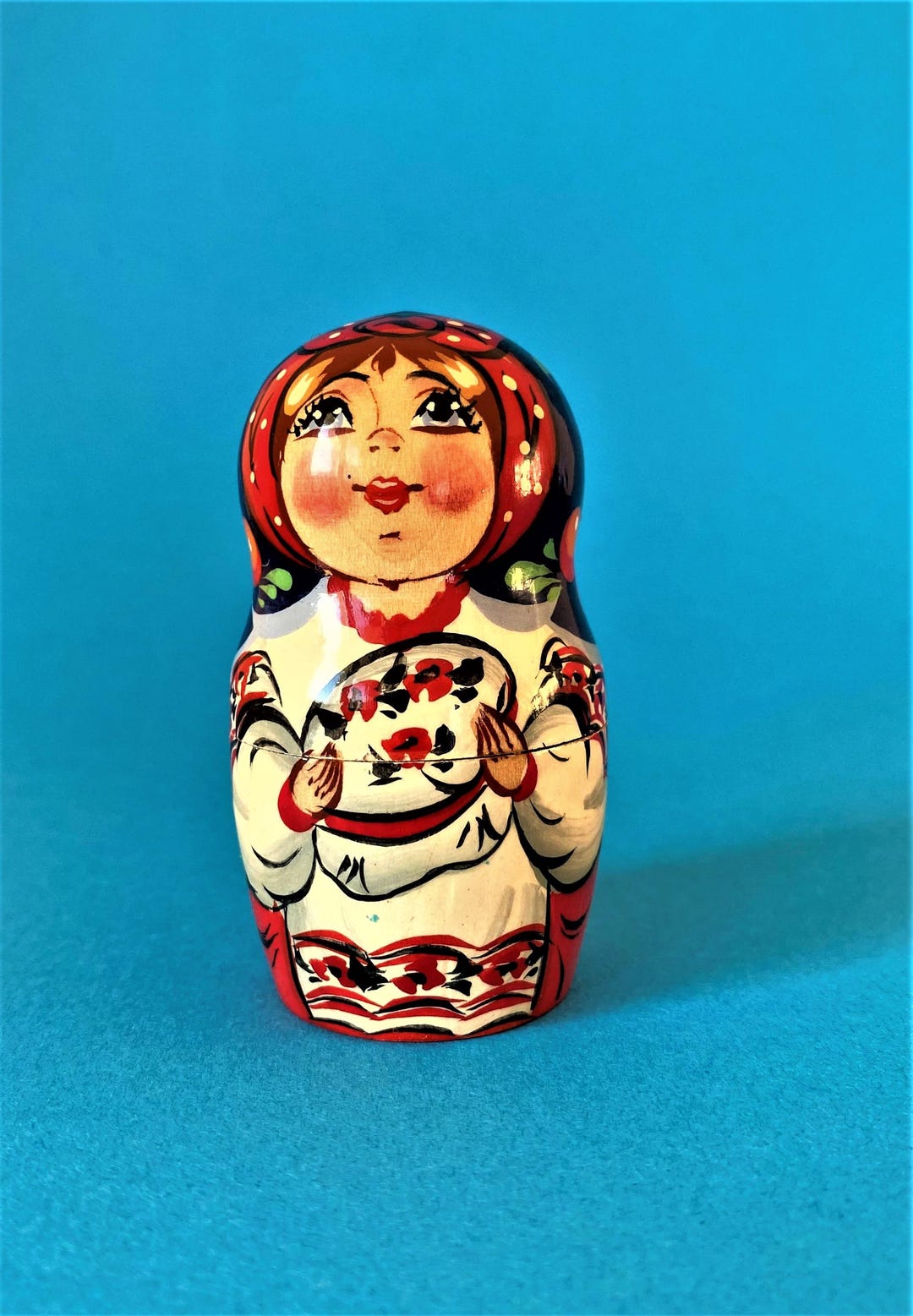 Vintage Figurines USSR Matryoshka Hand Painted Figures, Wooden Doll ...