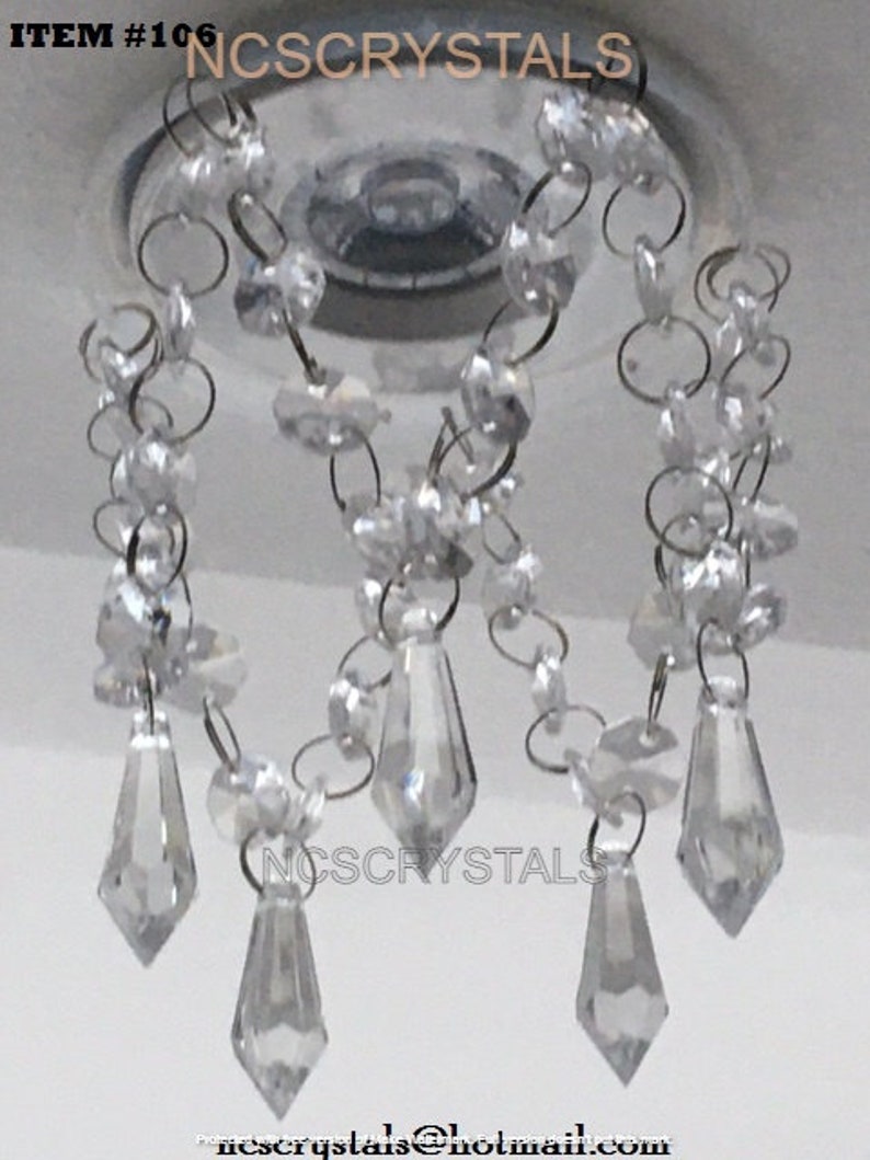 Mini Chandelier for Recessed LED Down Light. 100mm Crystal Shade Will ...