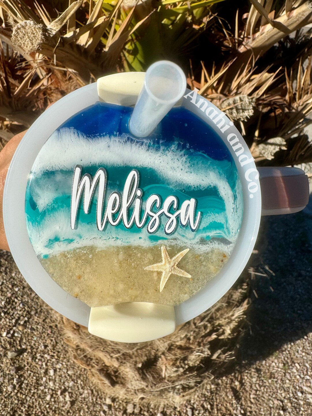 Personalized Beach Stanley Name Topper, Personalized Stanley Plate ...
