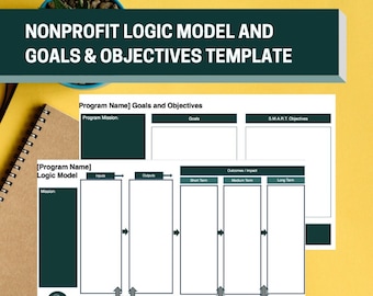 Logic Model Template Bundle for Nonprofits, Grant Writing, Program ...