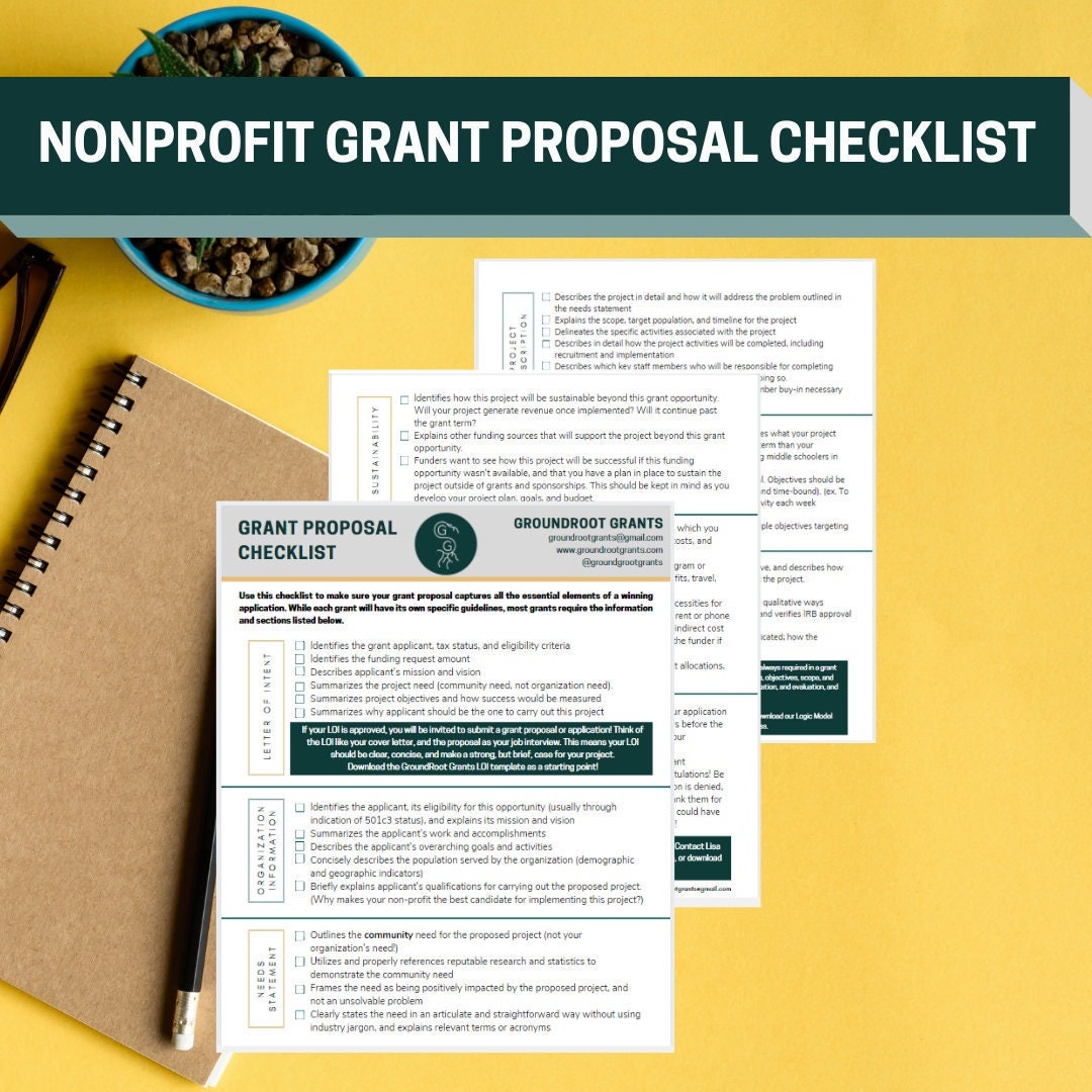 Nonprofit Grant Proposal Checklist - Etsy
