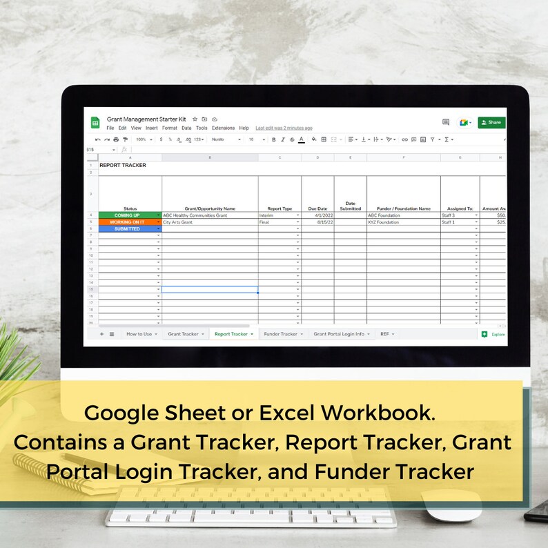 Grant Management Kit and Dashboard for Nonprofits and Grant Writers - Etsy