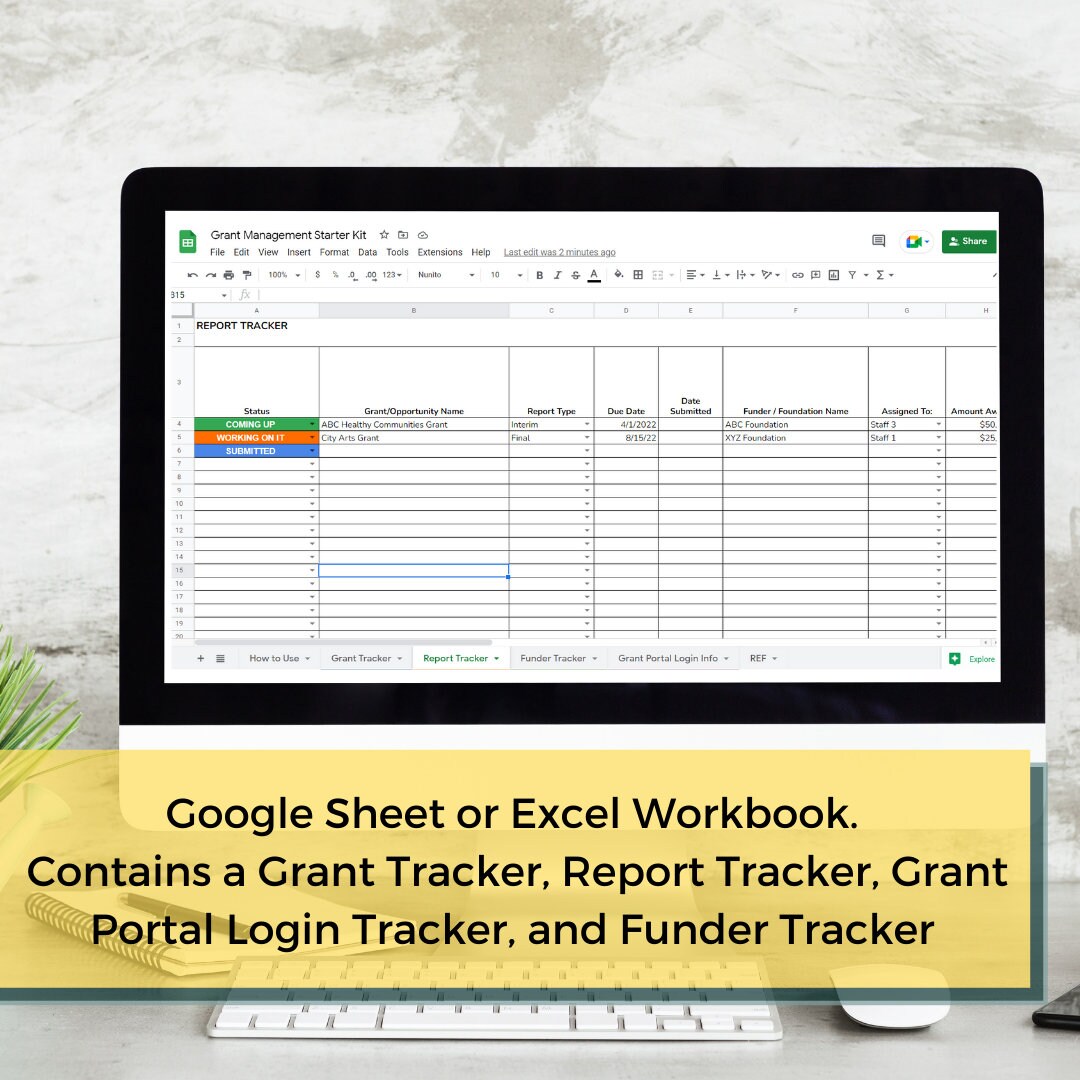 Grant Management Kit and Dashboard for Nonprofits and Grant Writers - Etsy