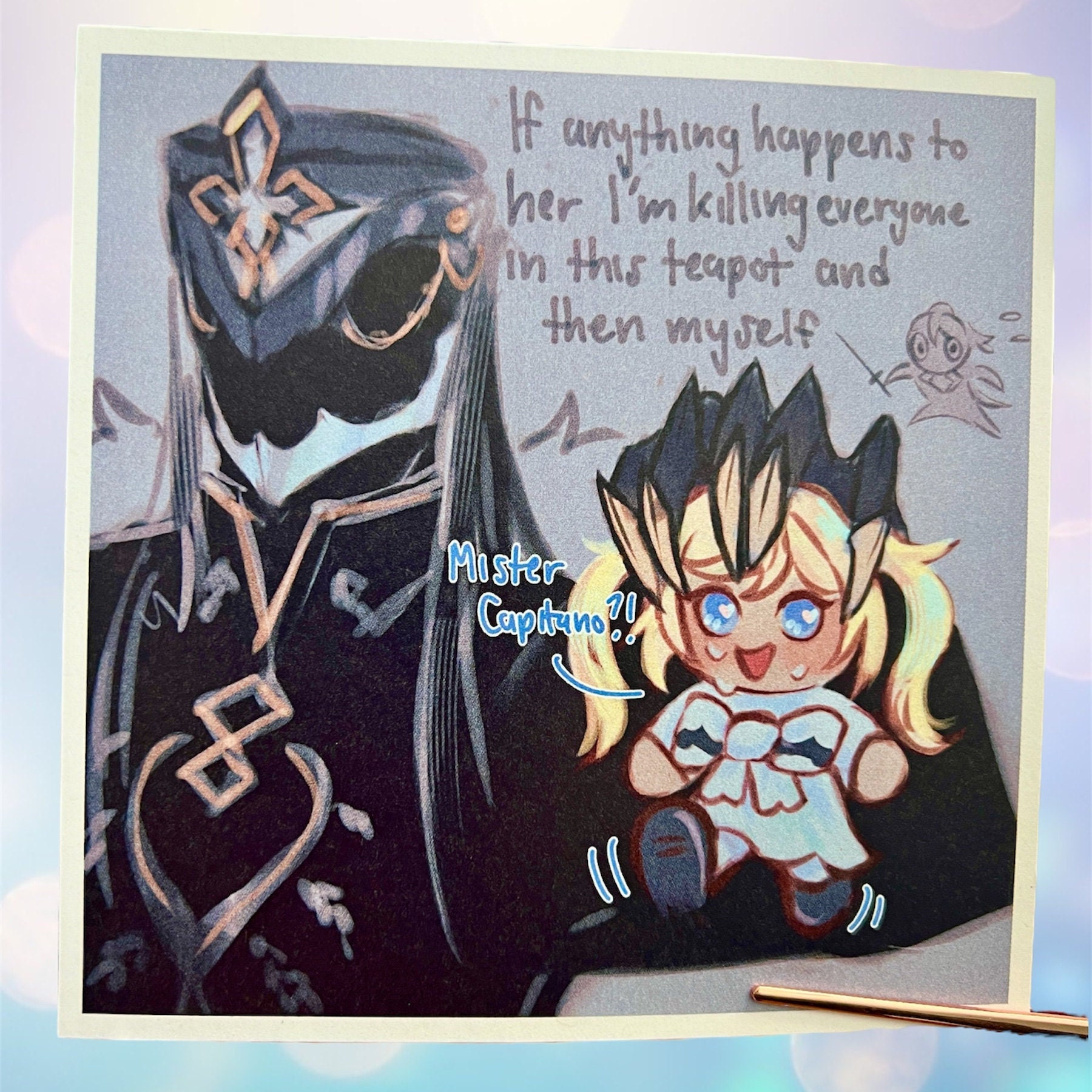 Capitano and Barbara BFFS Genshin Impact Mini Art Print - Etsy