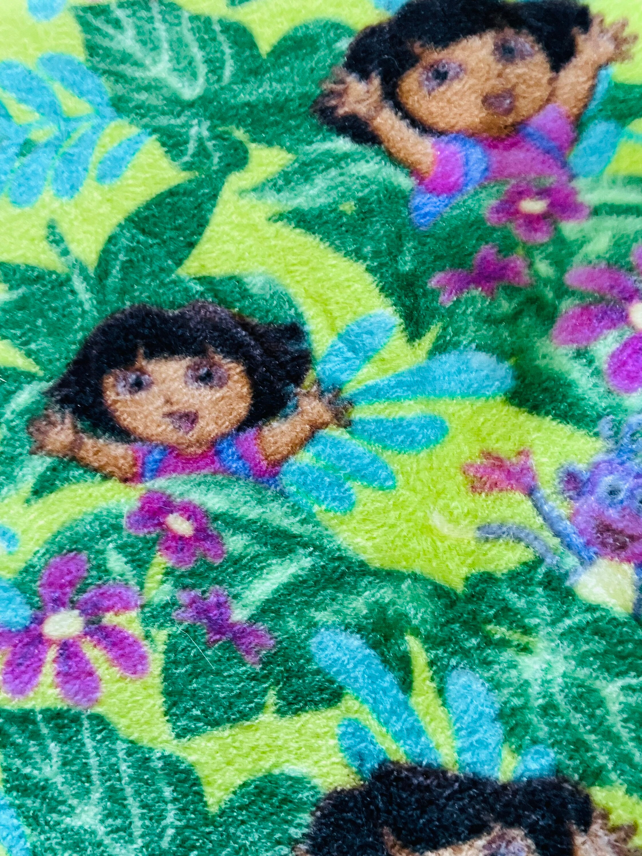 Dora the Explorer Fleece Baby Blanket With Scalloped Crocheted Edging ...