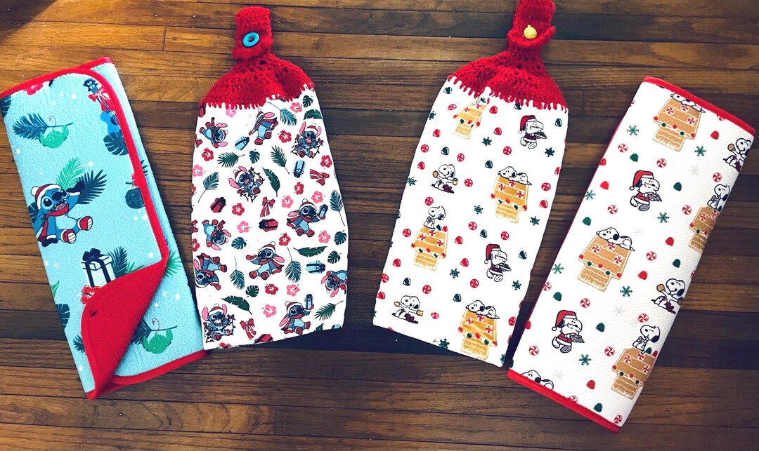 Hanging Kitchen Towel & Drying Mat Set. Cartoon Character Patterns - Etsy