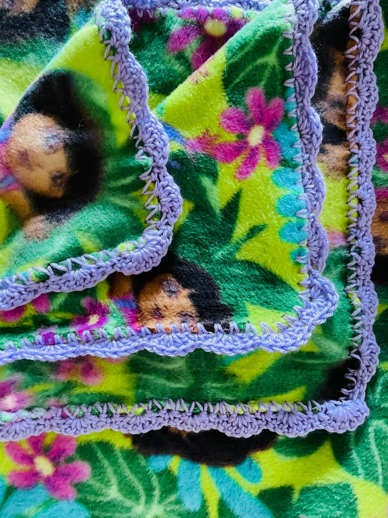 Dora the Explorer Fleece Baby Blanket With Scalloped Crocheted Edging ...