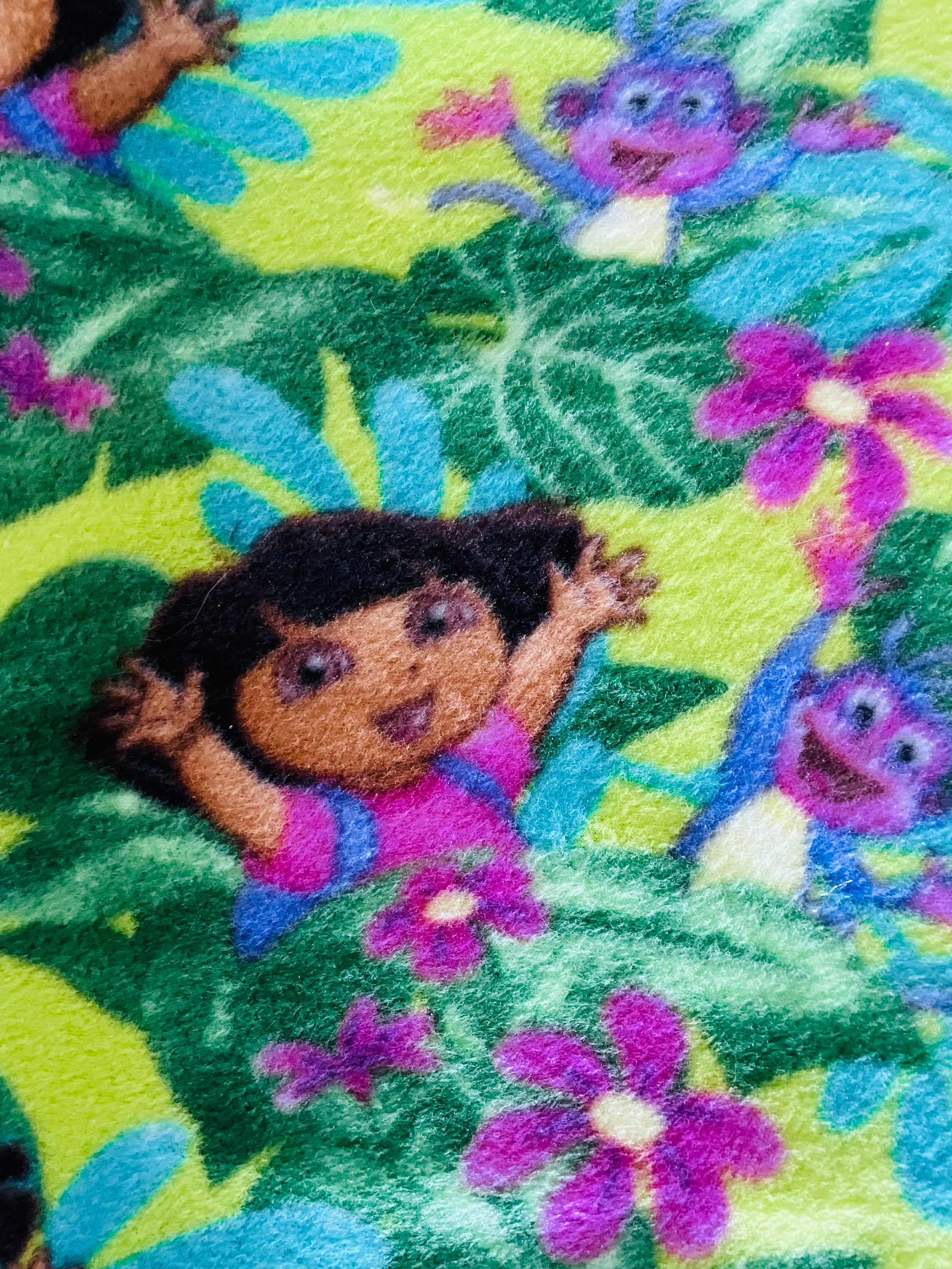 Dora the Explorer Fleece Baby Blanket With Scalloped Crocheted Edging ...