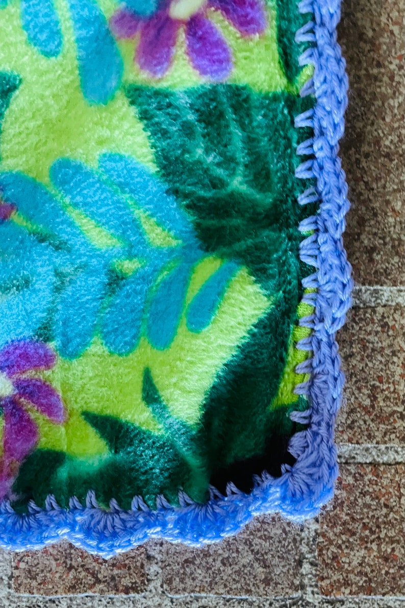 Dora the Explorer Fleece Baby Blanket With Scalloped Crocheted Edging ...