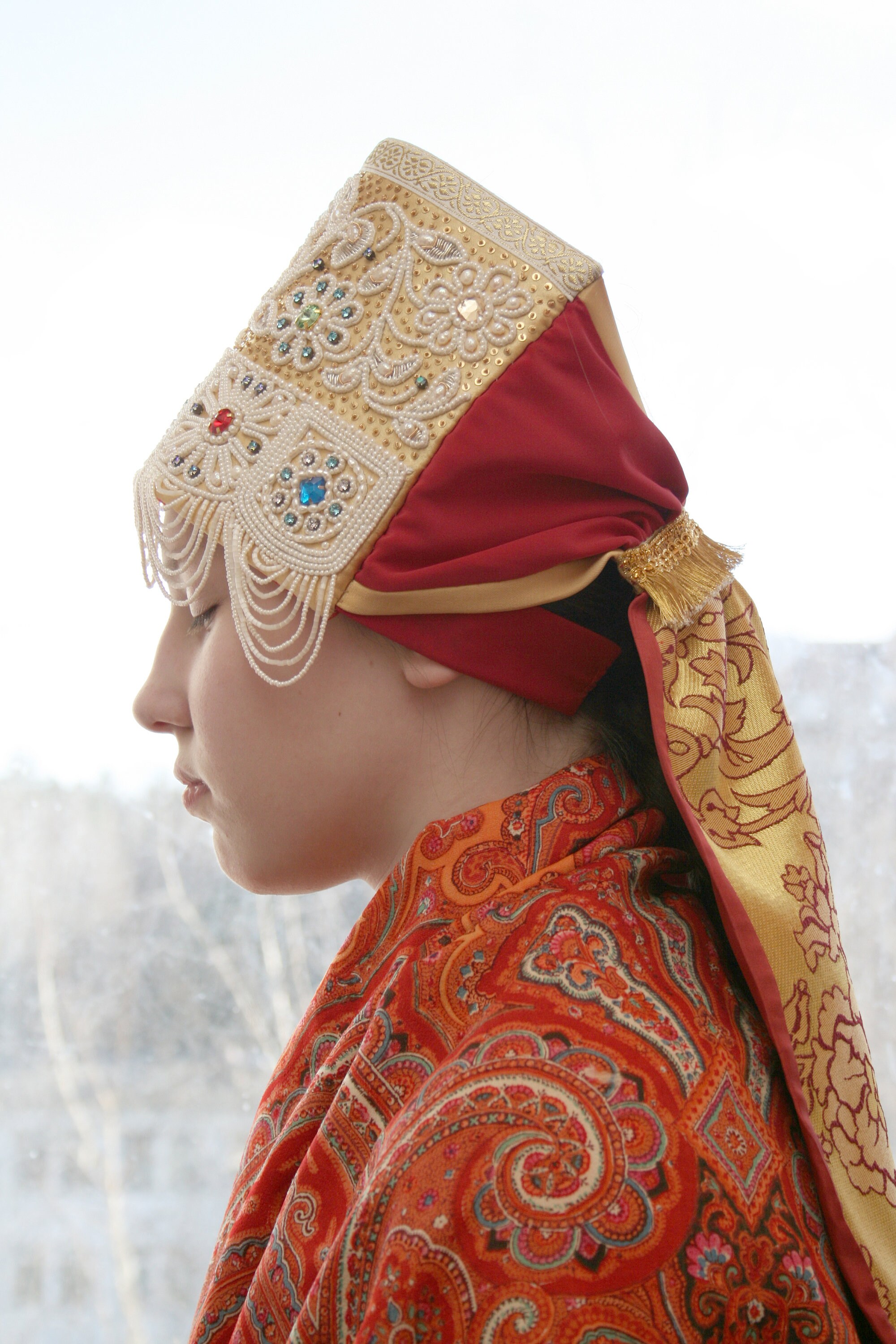 Russian wedding headwear Povyazka Russian crown Custom folk | Etsy