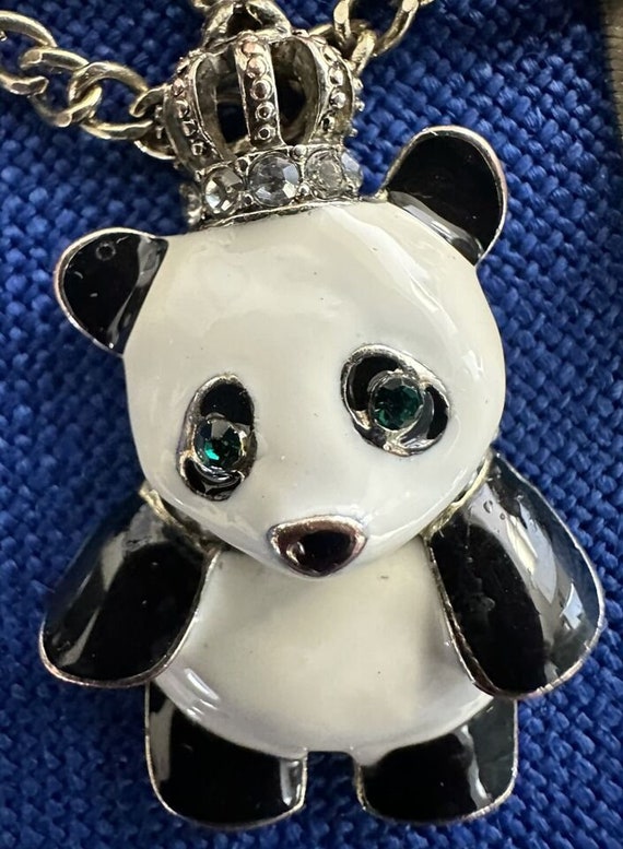 UNIQUE ADORABLE Vtg Betsey Johnson Panda Charm Bracelet