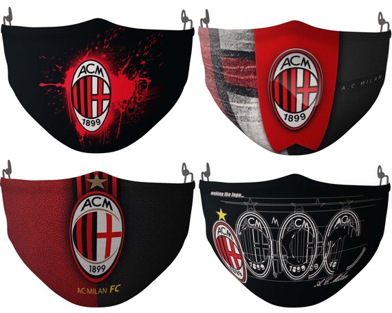 A.C. Máscara facial de Milán / Máscara deportiva / Máscara de | Etsy