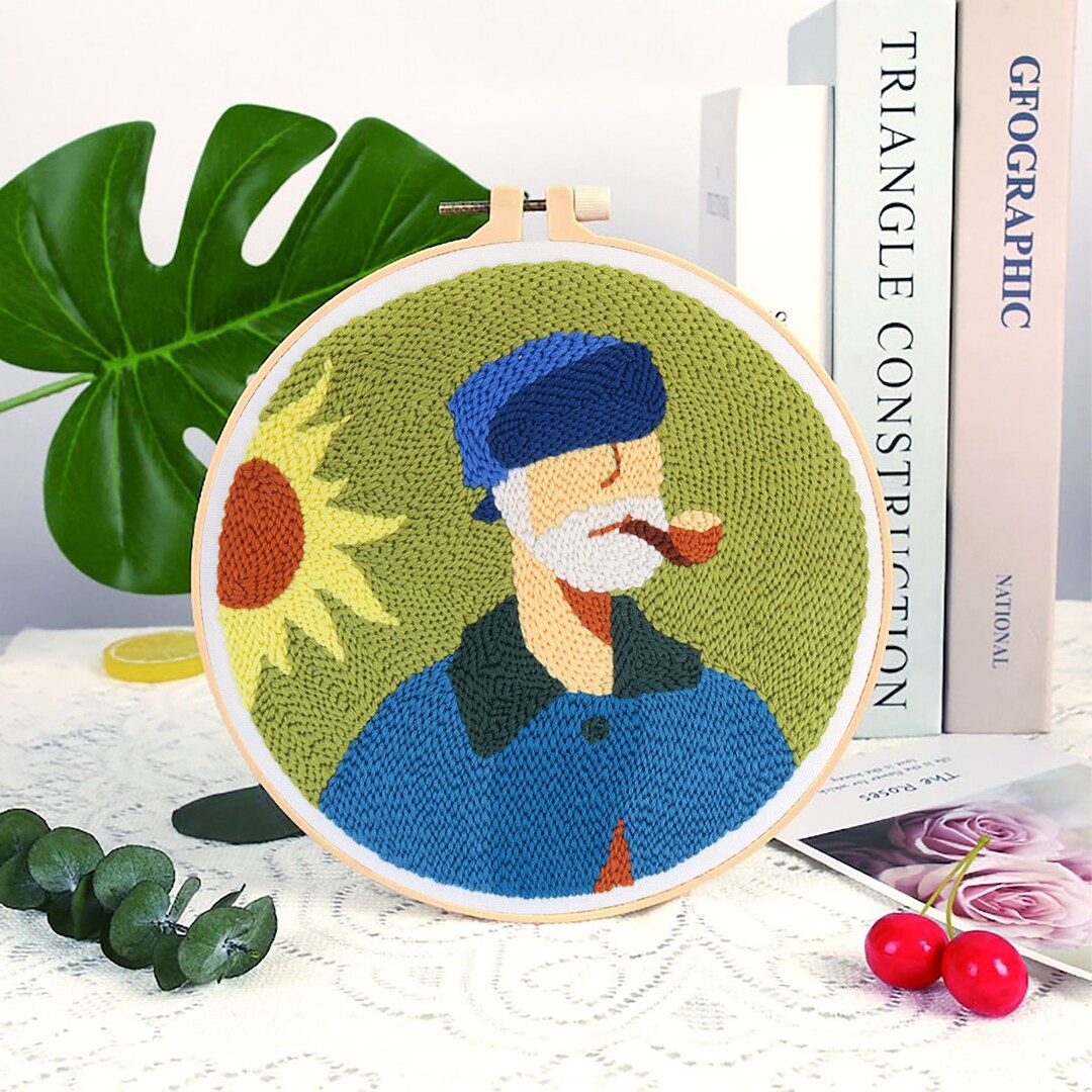 Van Gogh Starry Night Punch Needle Kit Beginner, DIY Punch Needles ...