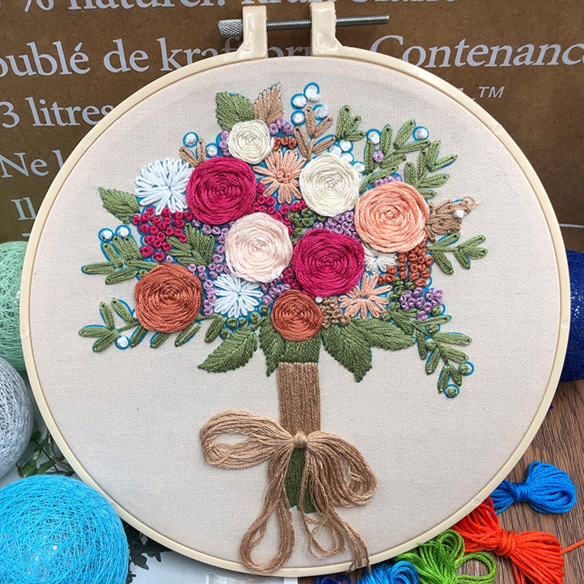 Flower Embroidery Kit for Beginner Modern Embroidery Kit - Etsy
