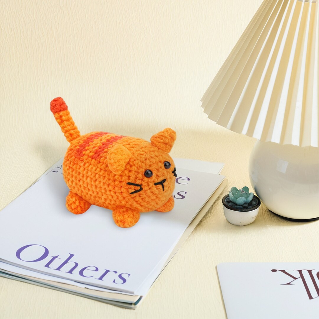 Cute Cat Crochet Kit, Beginner Plant Crochet Kit, Flower Crochet Kit ...