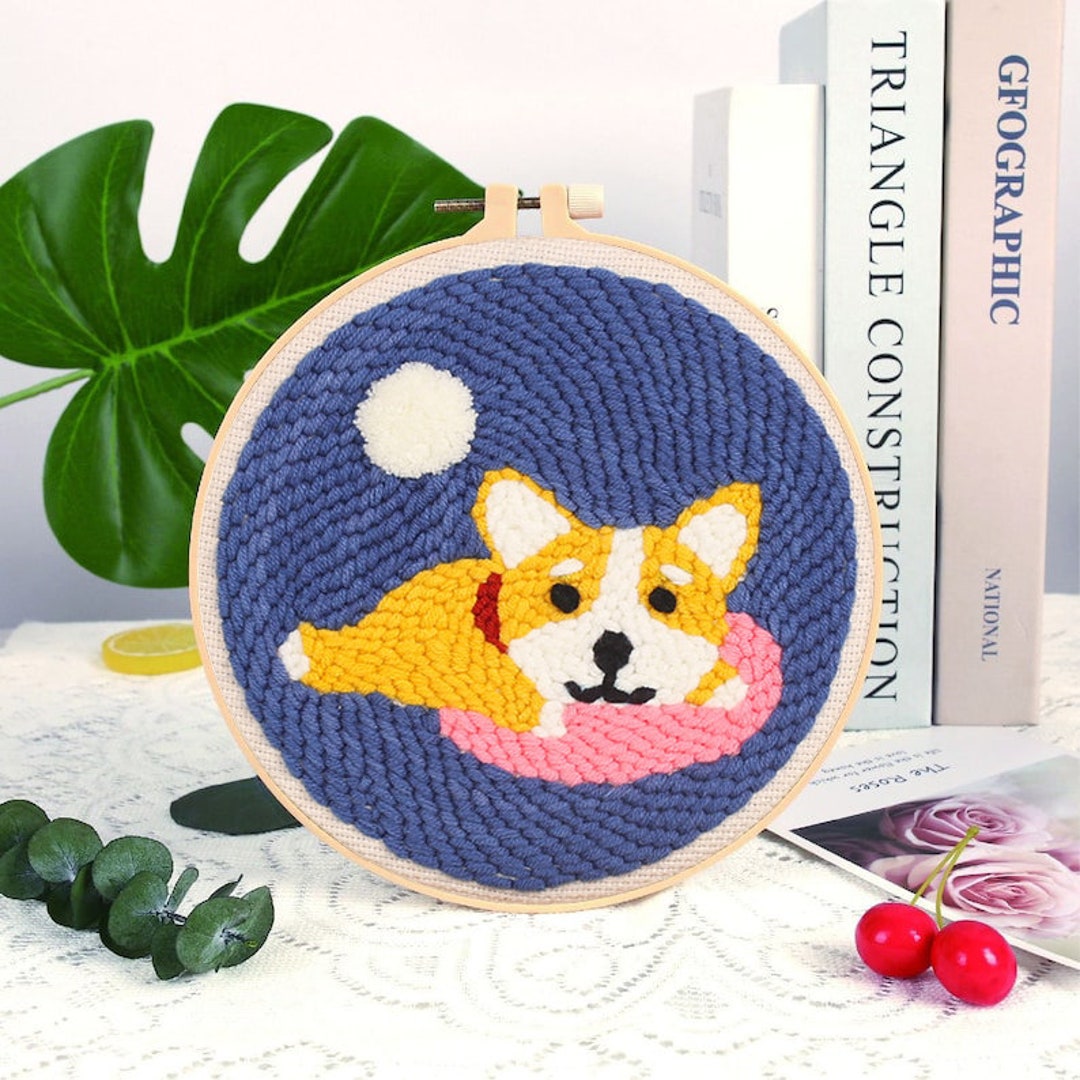 Corgi Punch Needle Kit, Dog Punch Needle Kit Beginner, Beginner Punch ...