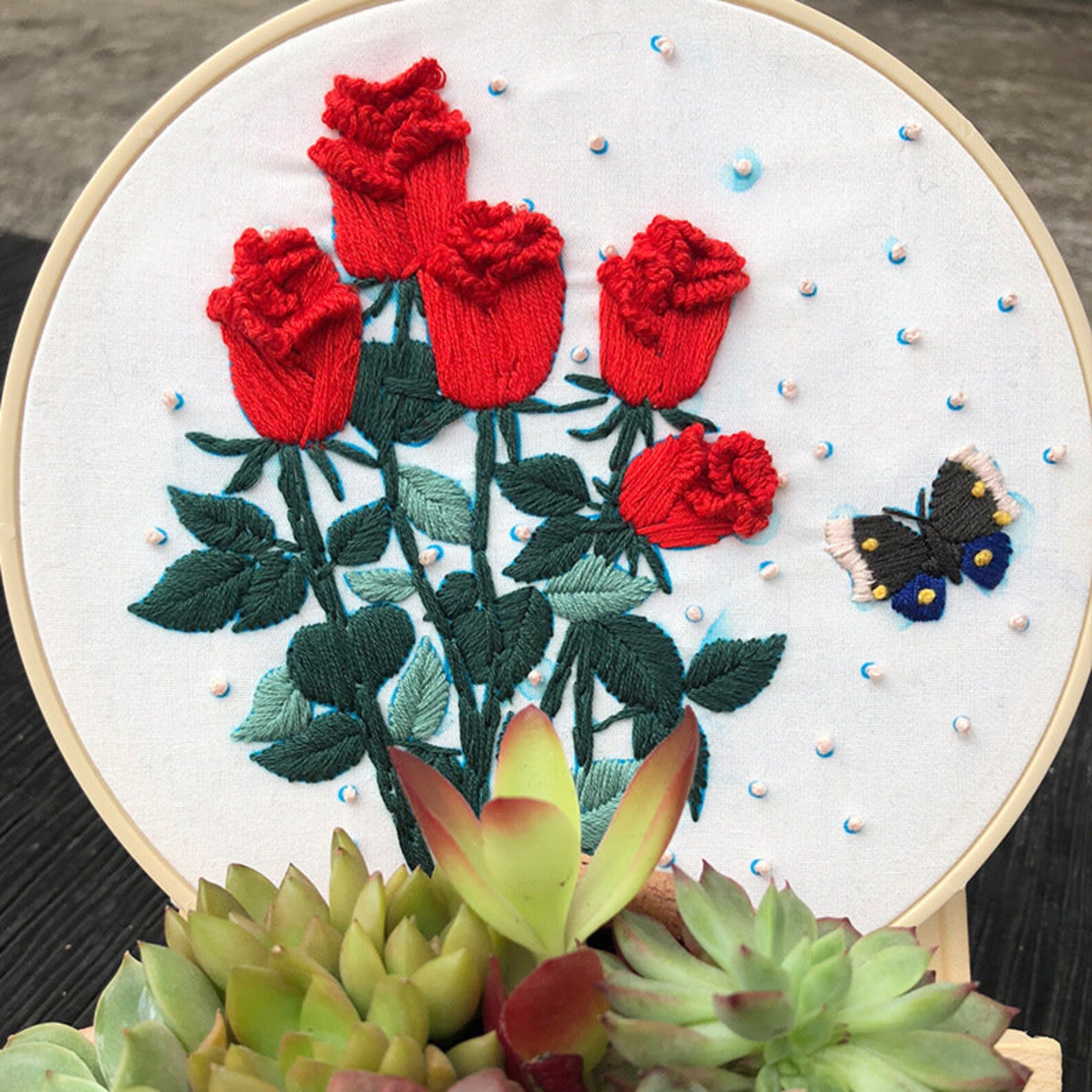 Flower Embroidery Kit for Beginner Modern Embroidery Kit Floral ...