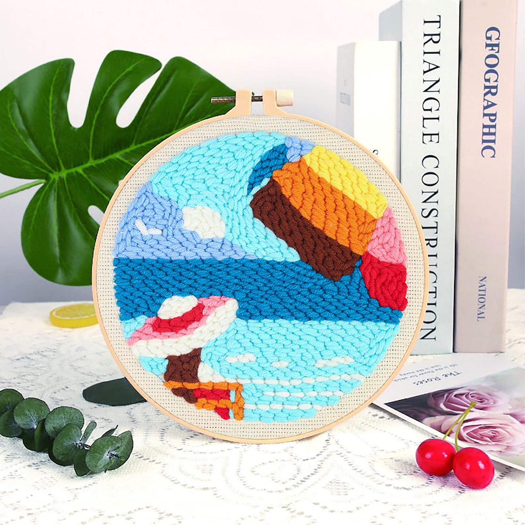 Seaside Scenery Punch Needle Kit Beginner, DIY Material Package Set ...
