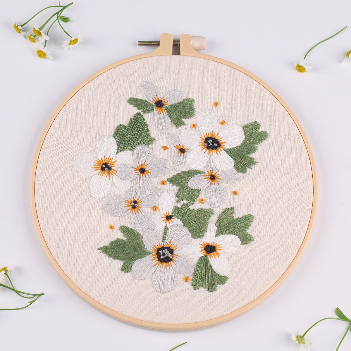 Flower Embroidery Kit for Beginners Modernhand Flower Cross | Etsy