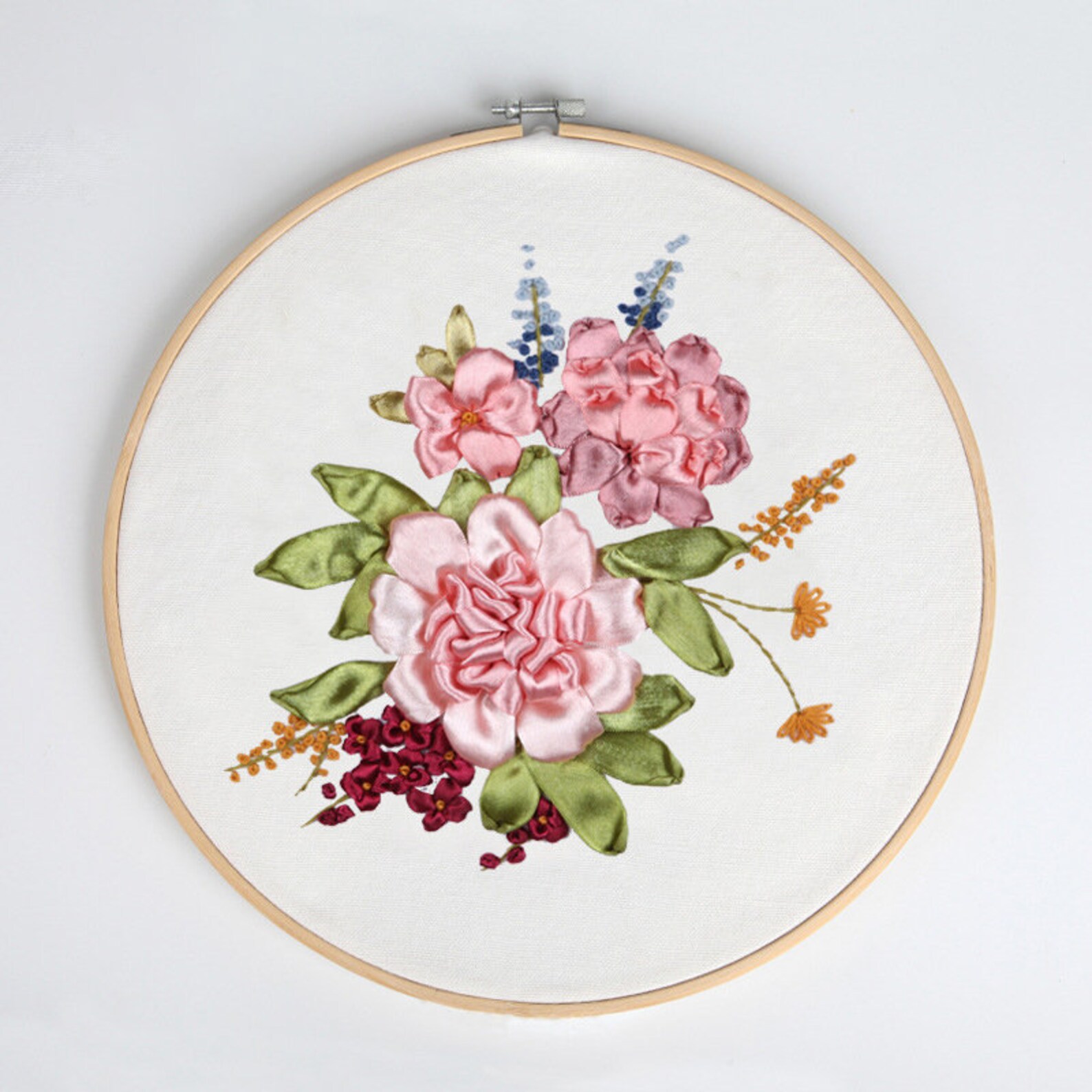 Flower Ribbon Embroidery Kit Floral Easy DIY Beginner Ribbon - Etsy