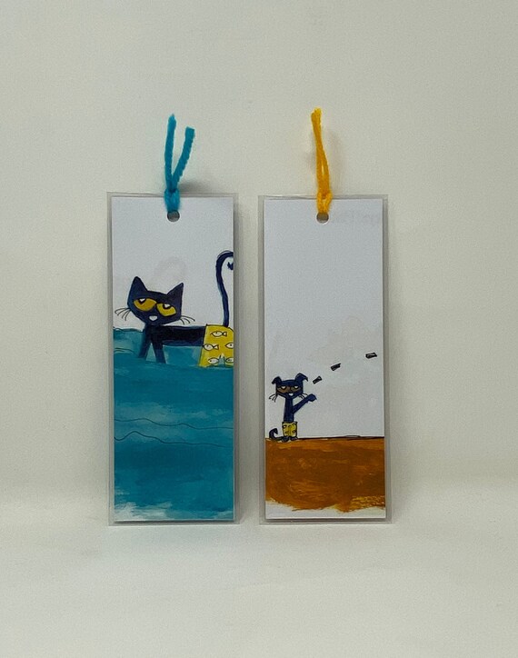 Pete the Cat 2 Upcycled Book Pages Bookmarks an - Etsy