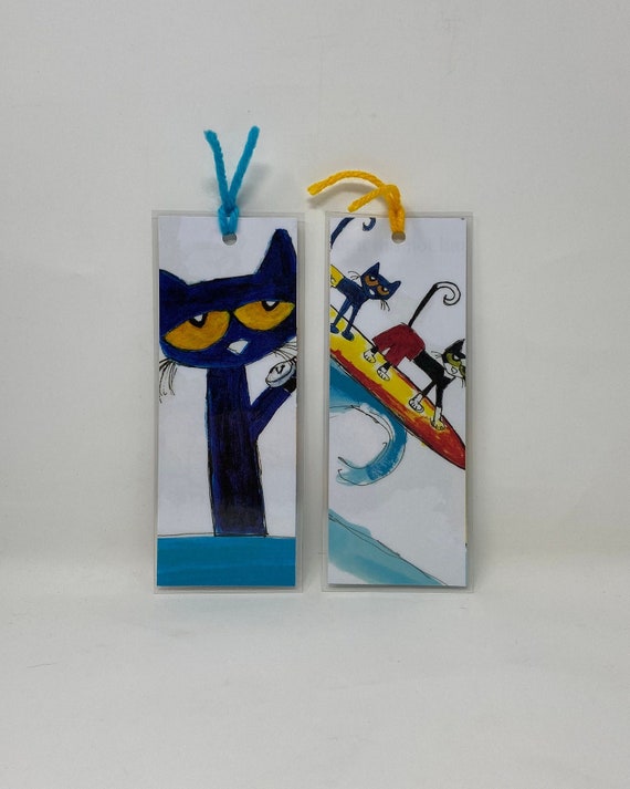 Pete the Cat 2 Upcycled Book Pages Bookmarks an - Etsy