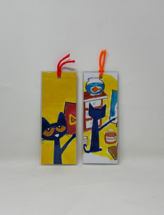Pete the Cat 2 Upcycled Book Pages Bookmarks an - Etsy