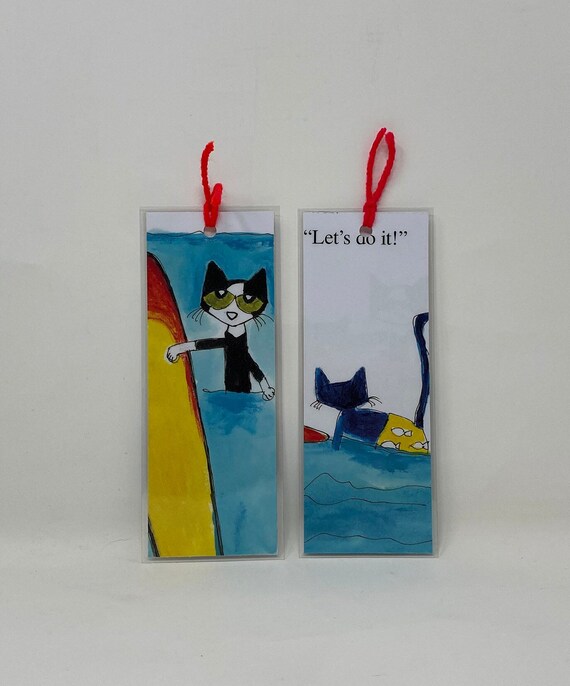 Pete the Cat 2 Upcycled Book Pages Bookmarks an - Etsy