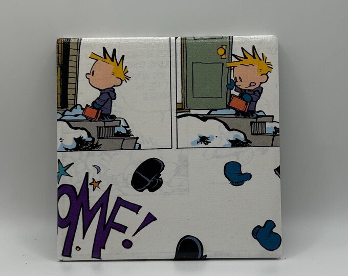 Calvin and Hobbes 1 Upcycled Book Page Coaster an Artfullyaltered ...