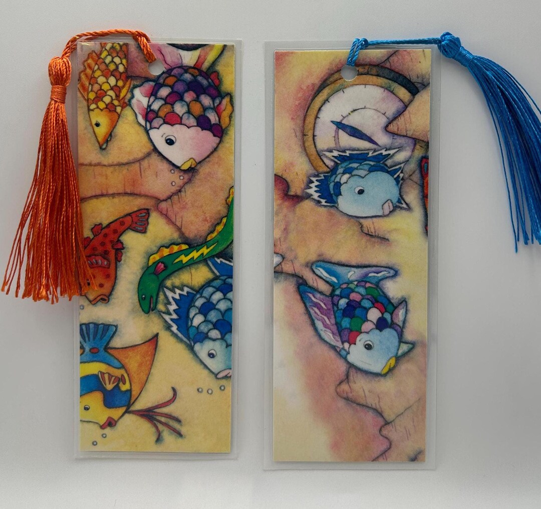 Rainbow Fish 2 Upcycled Book Pages Bookmarks an Artfullyaltered ...