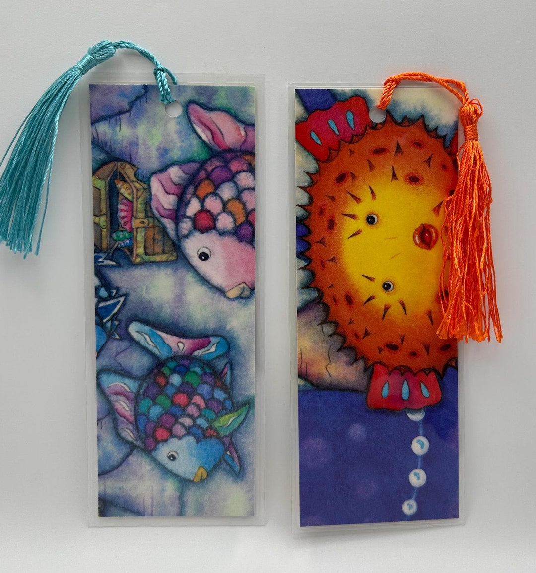 Rainbow Fish (2) Upcycled Book Pages Bookmarks • an Artfullyaltered ...