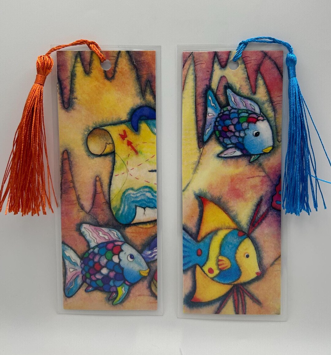 Rainbow Fish (2) Upcycled Book Pages Bookmarks • an Artfullyaltered ...