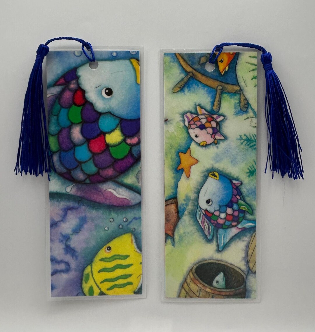 Rainbow Fish (2) Upcycled Book Pages Bookmarks • an Artfullyaltered ...
