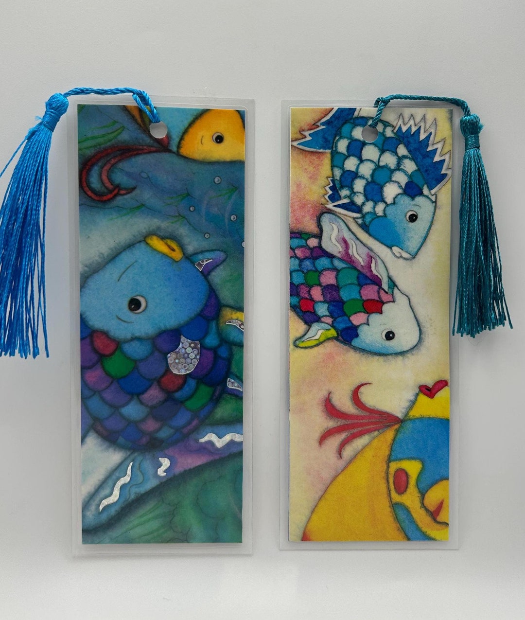 Rainbow Fish (2) Upcycled Book Pages Bookmarks • an Artfullyaltered ...