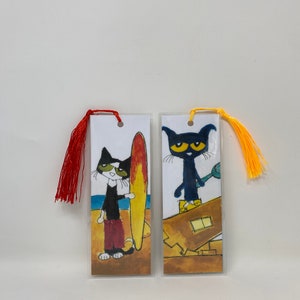 Pete the Cat (2) Upcycled Bookmarks • an Artfullyaltered Handmade ...