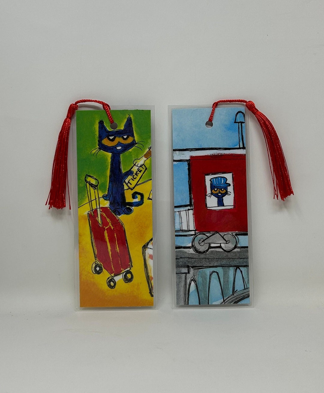 Pete the Cat (2) Upcycled Book Pages Bookmarks • an Artfullyaltered ...