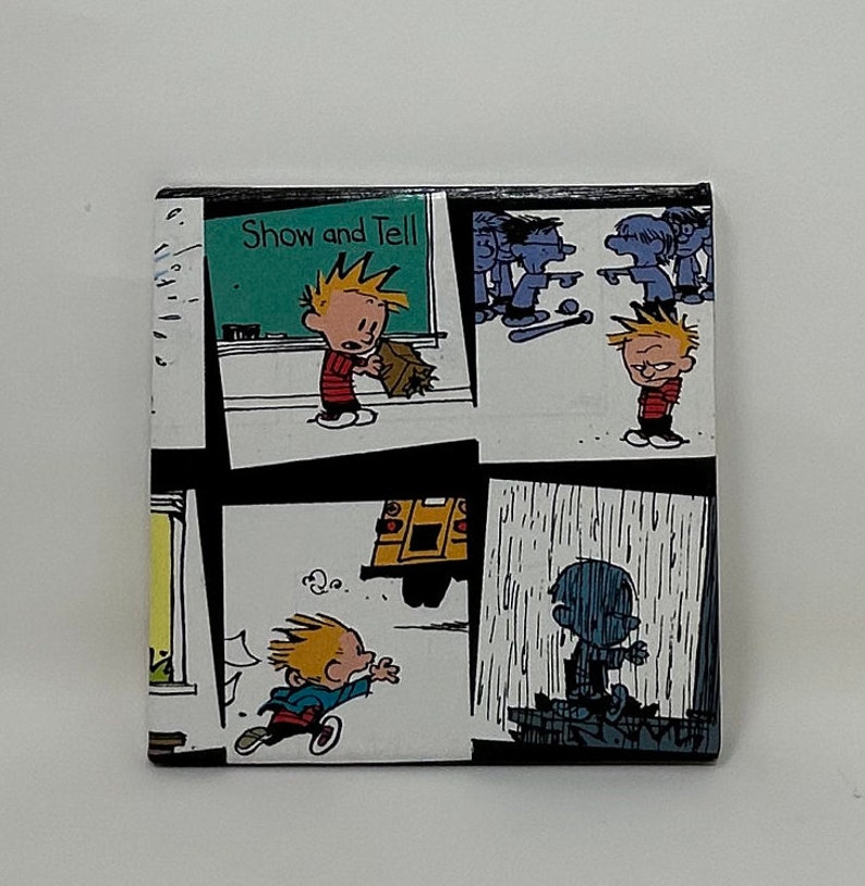 Calvin and Hobbes 4 Upcycled Book Page Coasters an Artfullyaltered ...