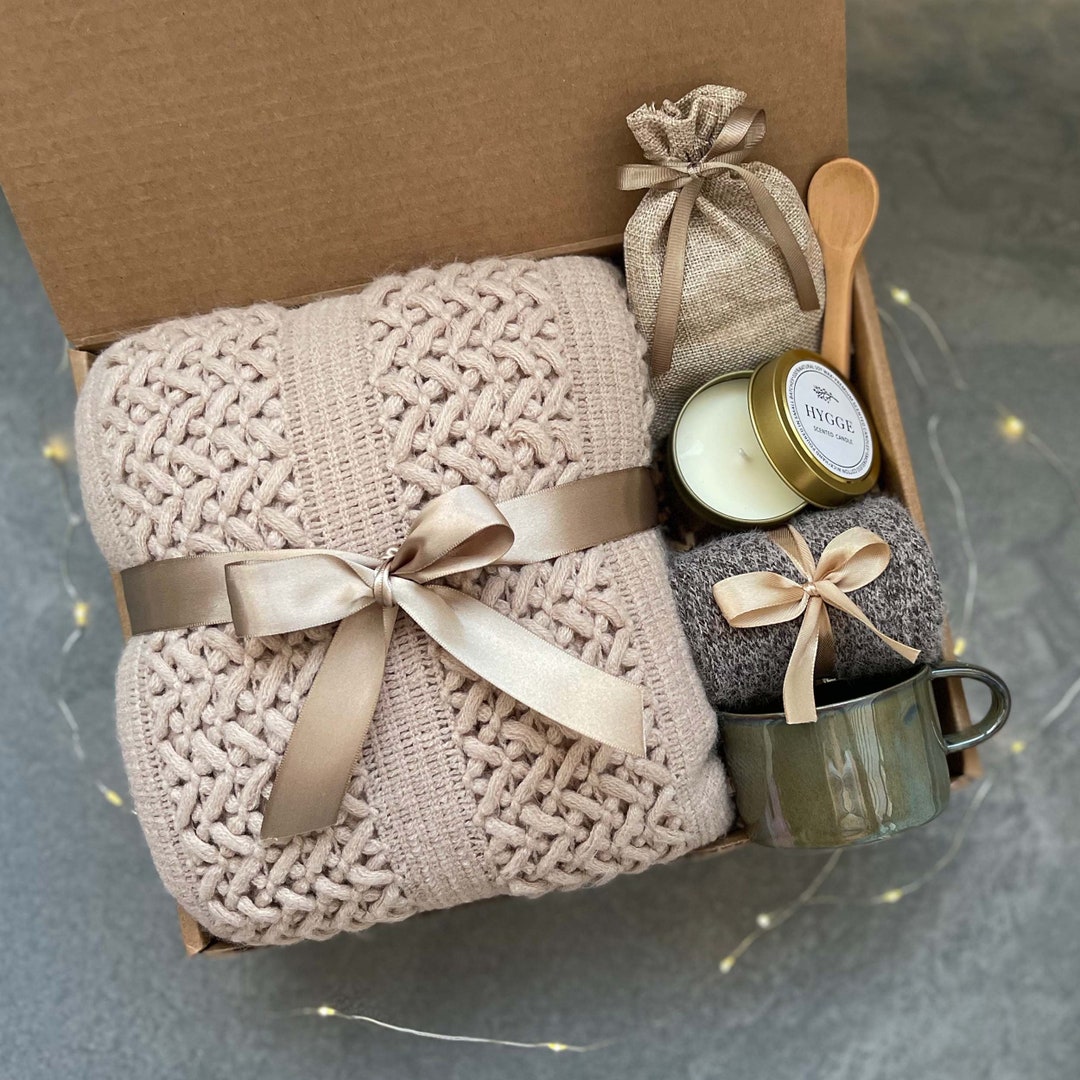 Classy Gift Basket for Women - Cozy Gift Box With Blanket, Socks ...